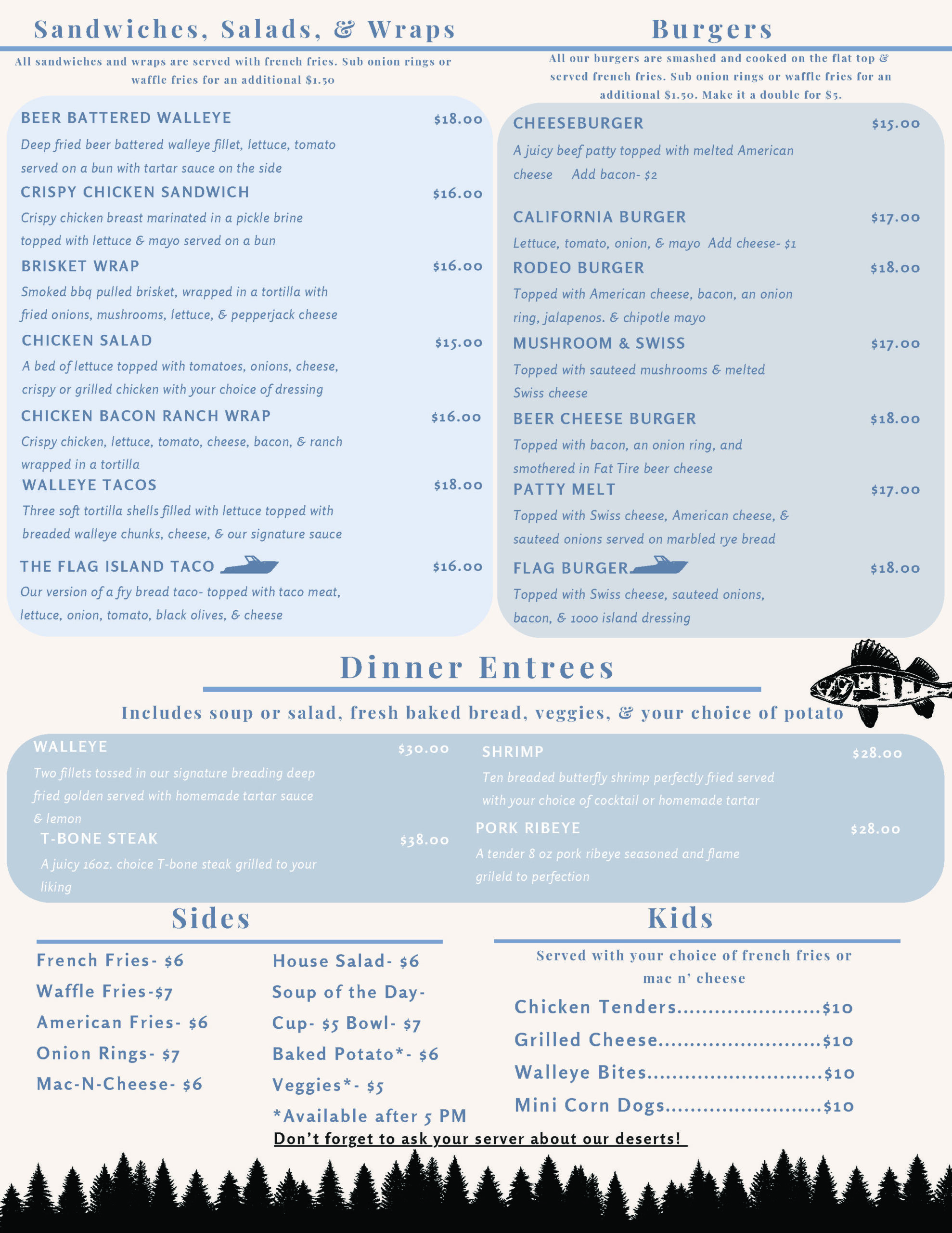 Menu – Cyrus Flag Island Resort